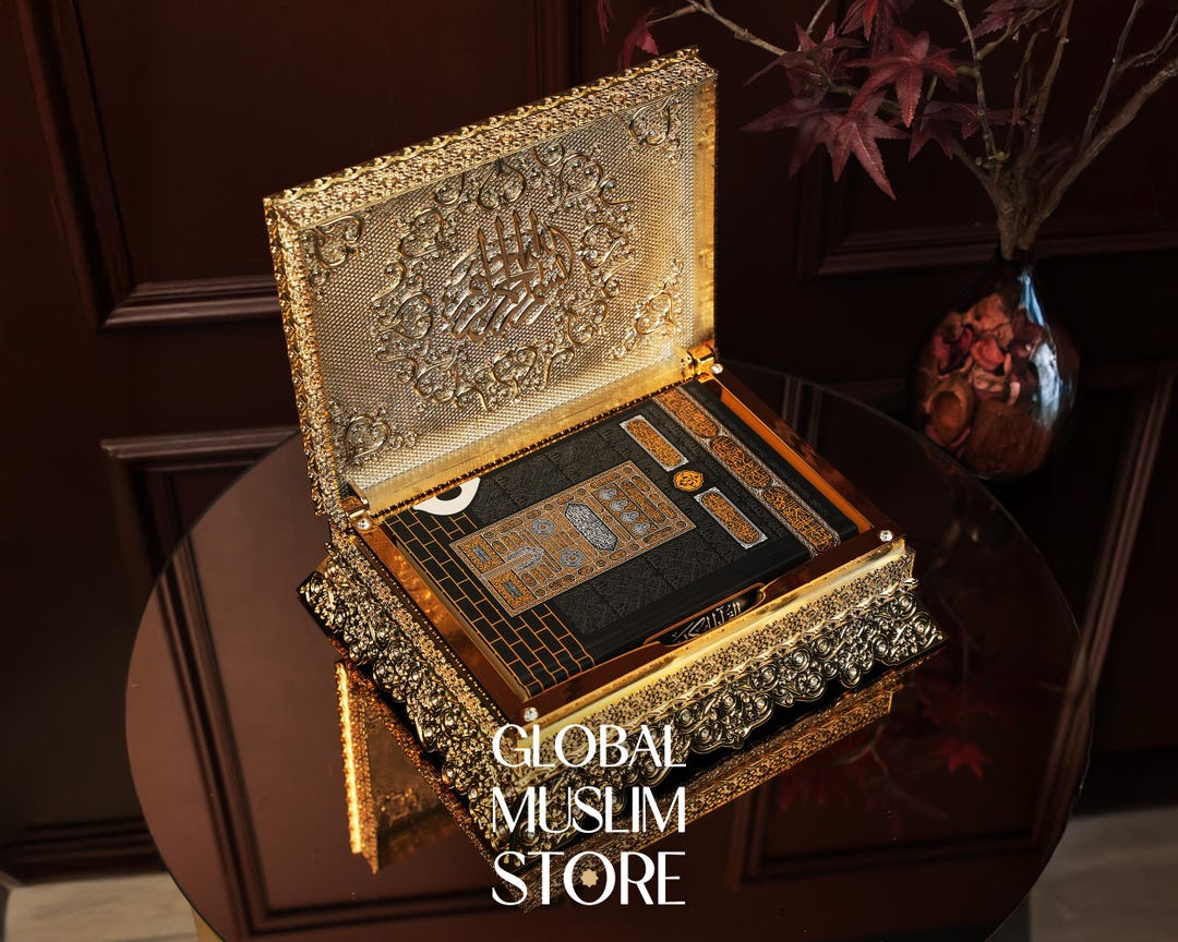 Luxury Quran Box With Quran | Gold Islamic Book Holder | Decorative ...