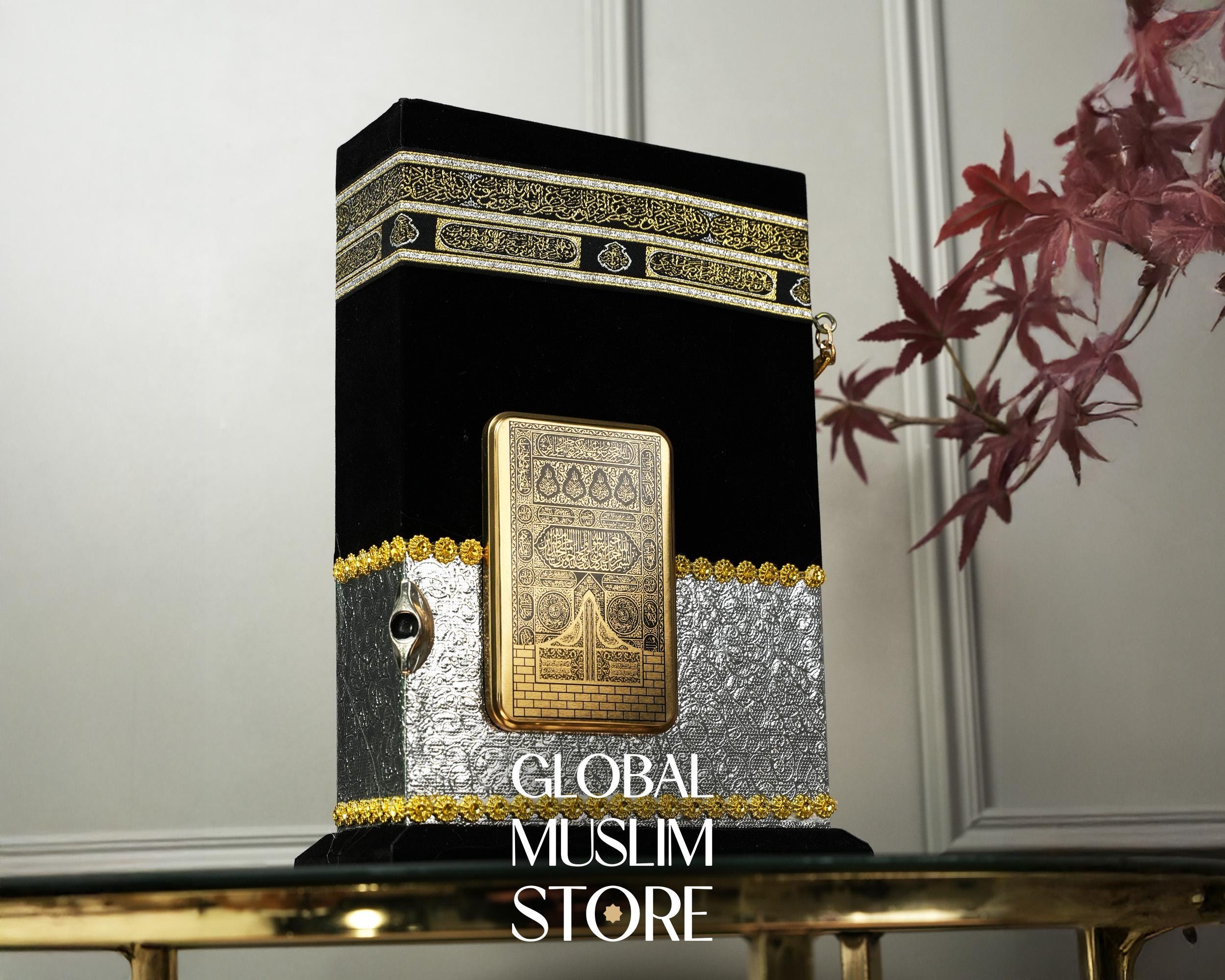 Silver Kaaba Quran Gift Set | Velvet Quran Case With Arabic Quran ...