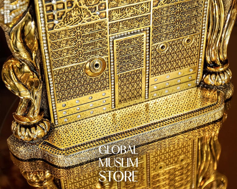 Gold Plated Masjid Nabawi Greeting Gate Figurine Decor | Tulip Rose ...