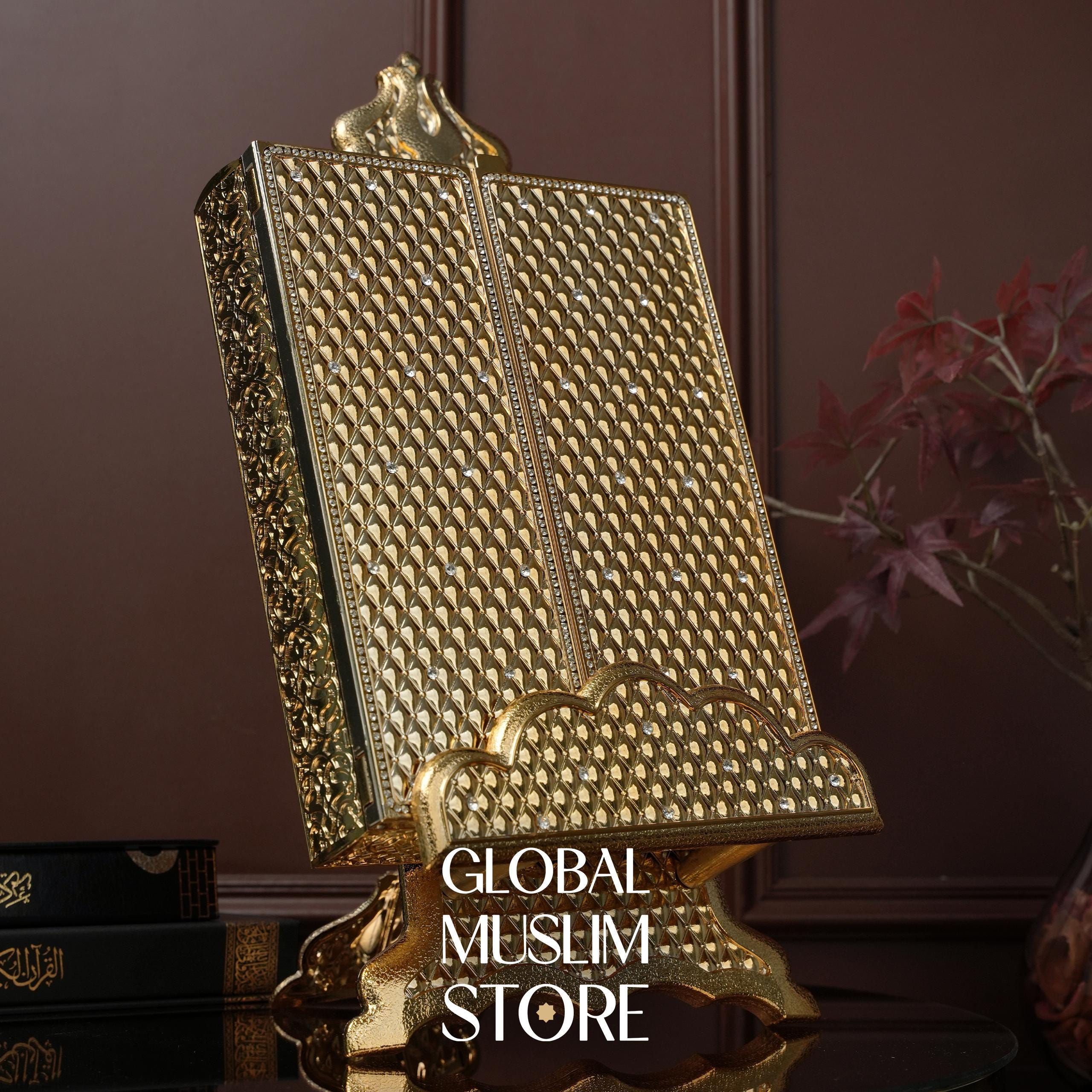 Quran Box, Gold Quran Case, Luxury Quran Cover With Stand - Etsy