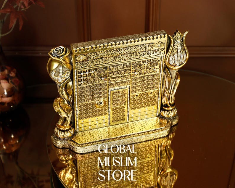 Gold Plated Masjid Nabawi Greeting Gate Figurine Decor | Tulip Rose ...