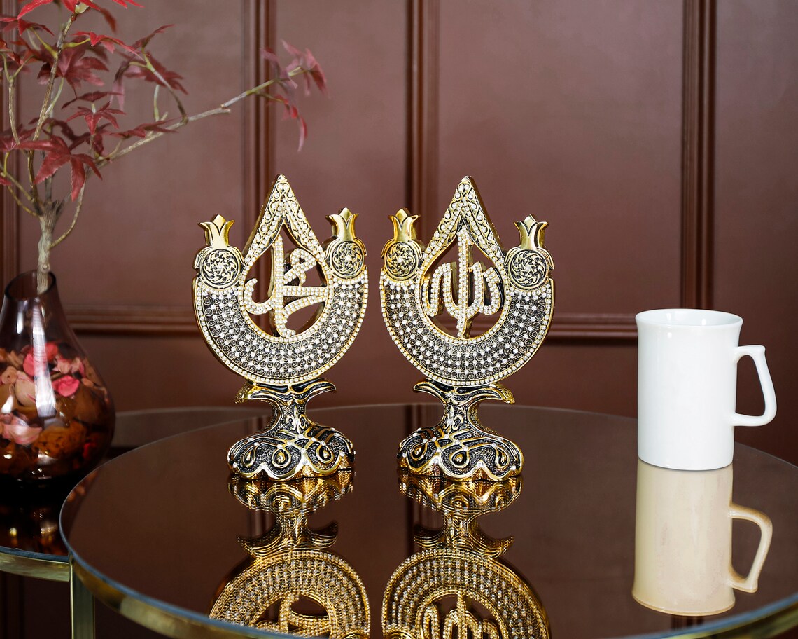 Islamic Gift Allah Muhammad Lux Muslim Home Decor Figurine Set - Etsy