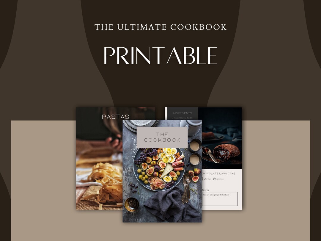 Editable Cookbook Digital and Printable, A4 and A5 Size, Sleek and ...