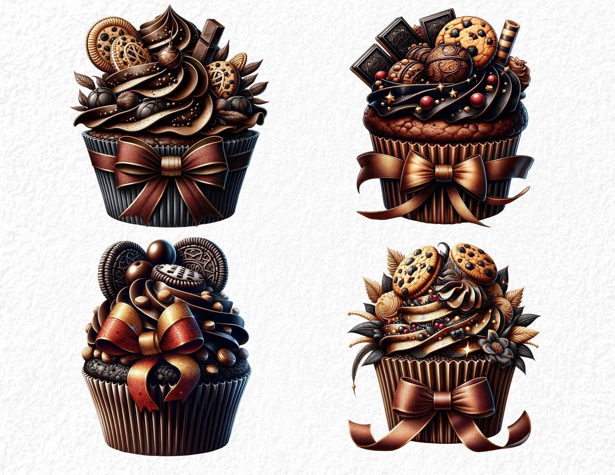 Chocolate Cupcakes Cliparts Bundle High Quality Chocolate Cupcake ...