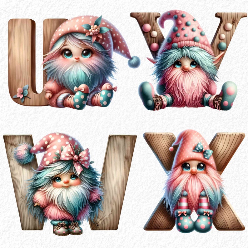 Gnomes Letters Png Gnomes Alphabet Png Decorative Letters Wooden ...