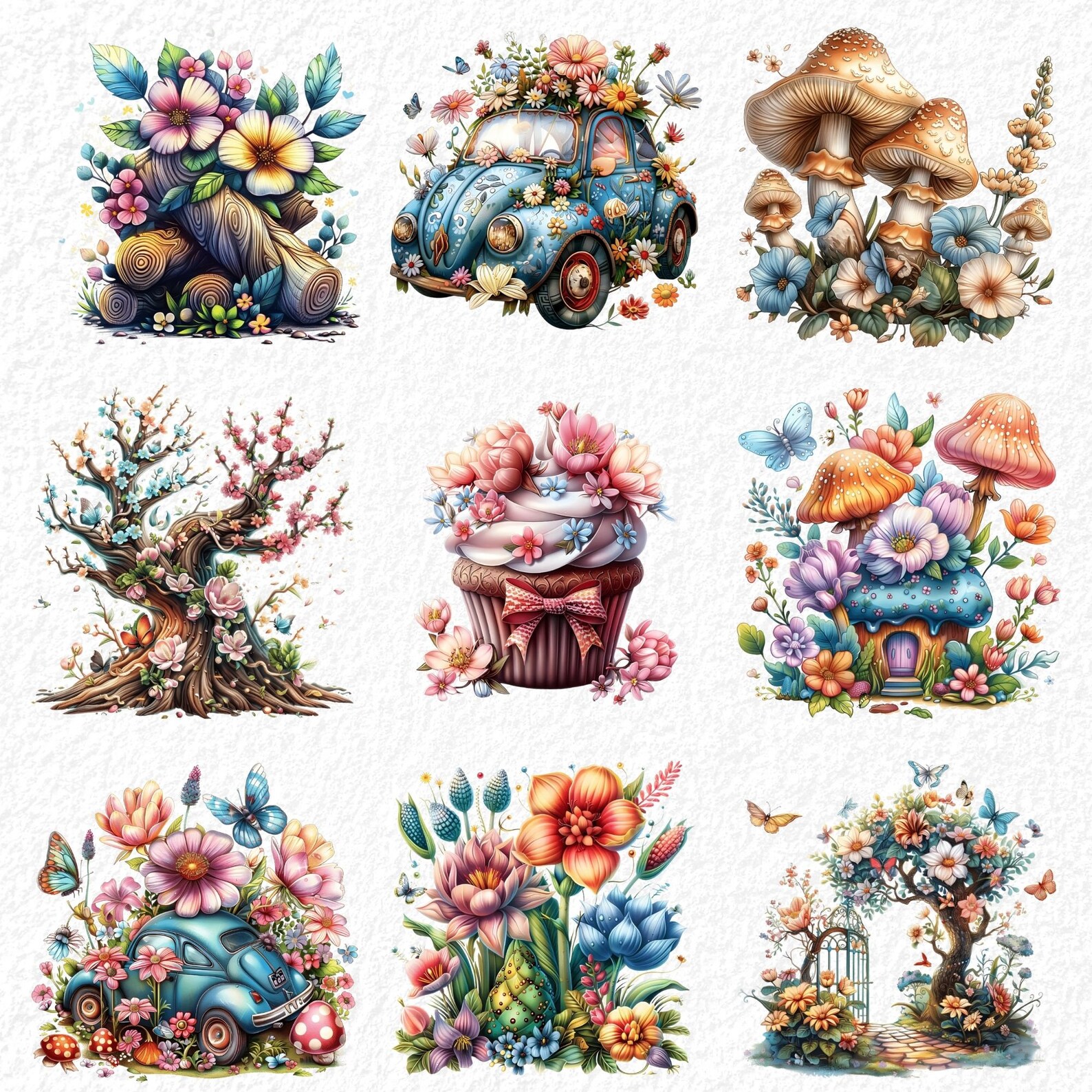 Spring Cliparts Bundle High Quality Blossom Trees Flowers Doors Clipart ...