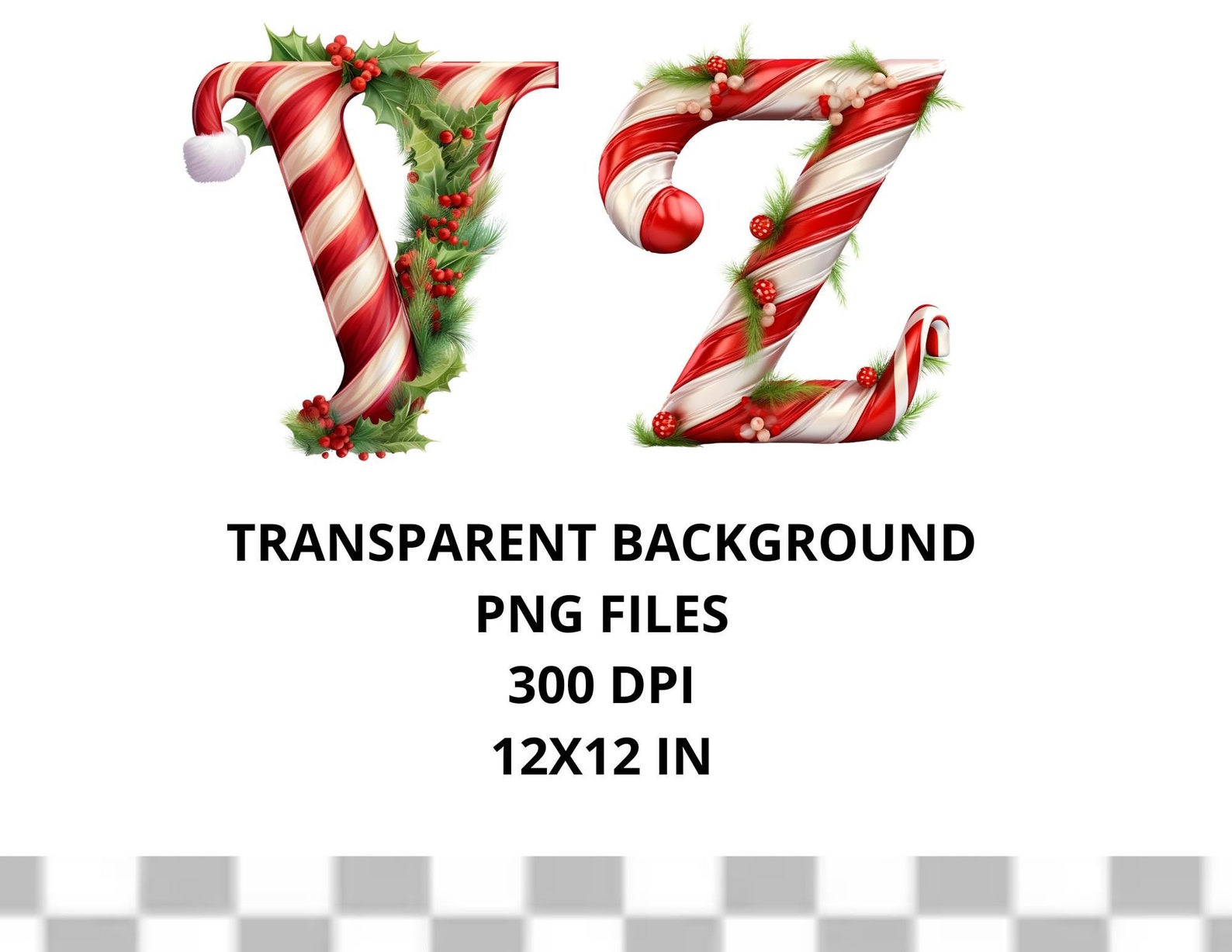 Christmas Candy Cane Png Christmas Alphabet Png Decorative Letters ...