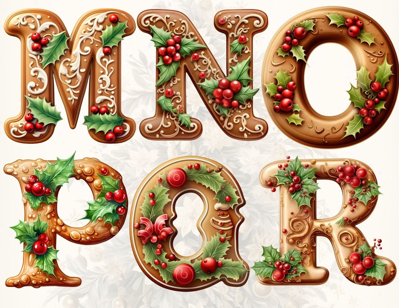 Christmas Gingerbread Cookies Png Christmas Alphabet Png Decorative ...