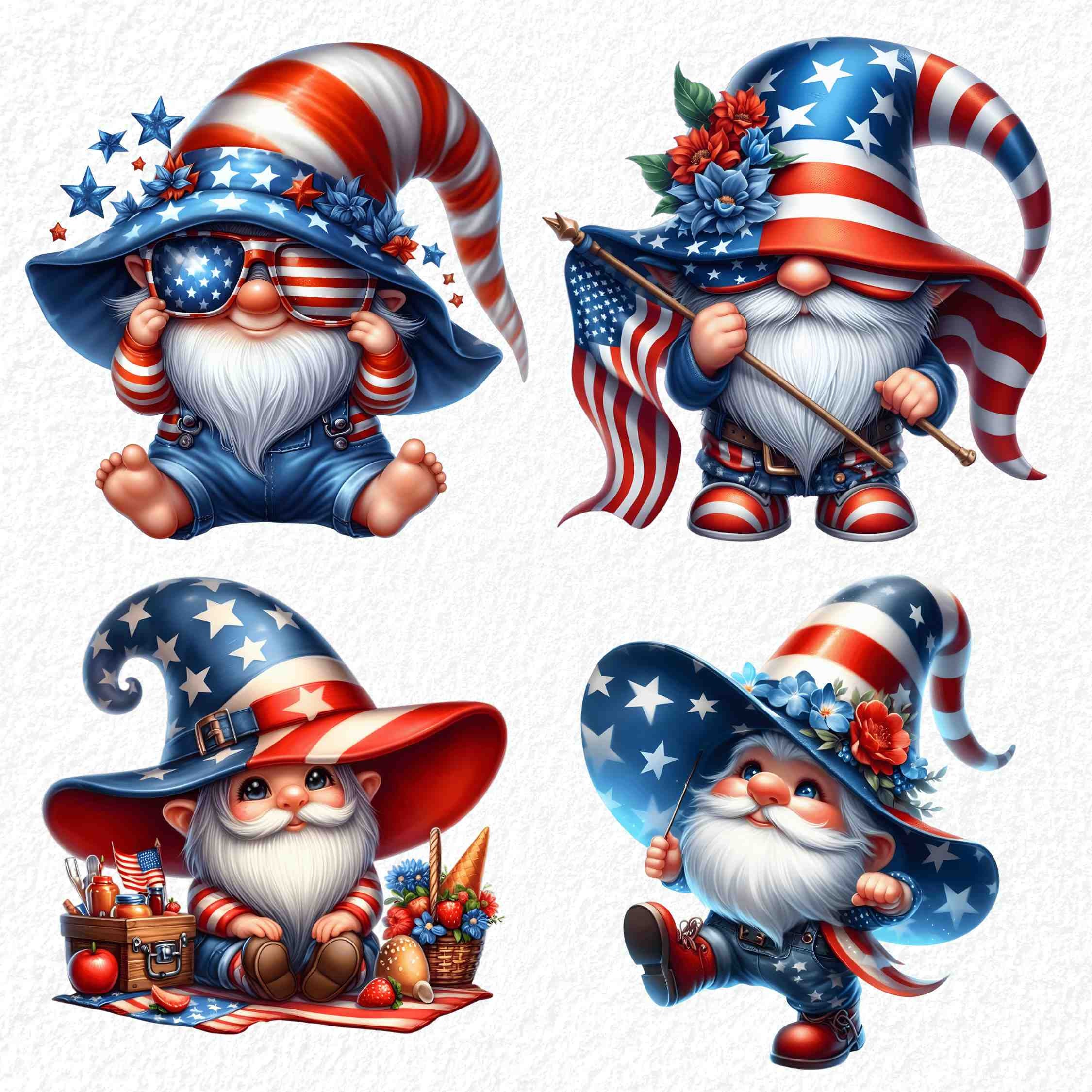 4th July Gnomes Clipart Bundle High Quality Clipart Gnomes Digital ...