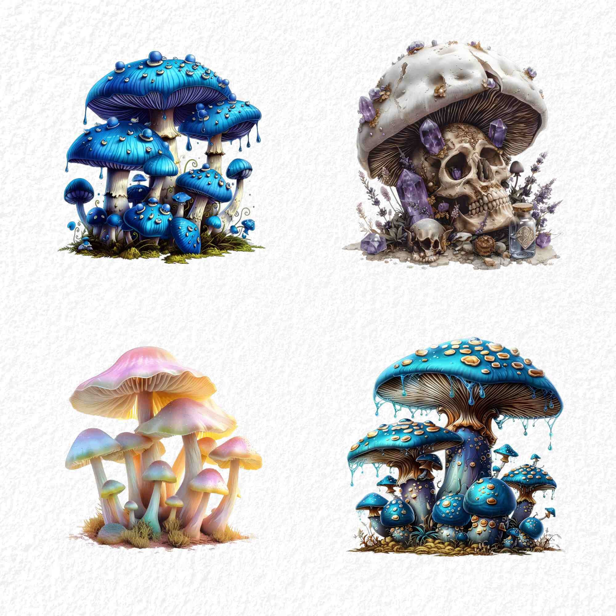 Fantasy Mushroom Cliparts Bundle High Quality Mushrooms Clipart Set ...