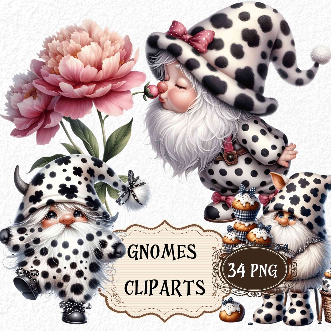 Cute Gnomes Clipart Bundle High Quality Clipart Gnomes Digital Download ...
