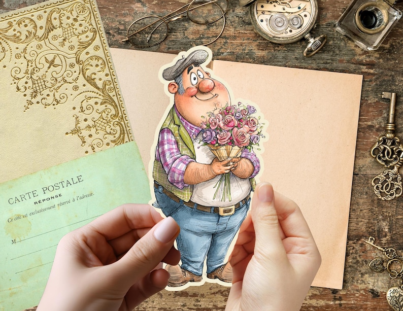 Printable Paper Dolls Fussy Cuts - Valentine Curvy Woman & Man Clipart ...