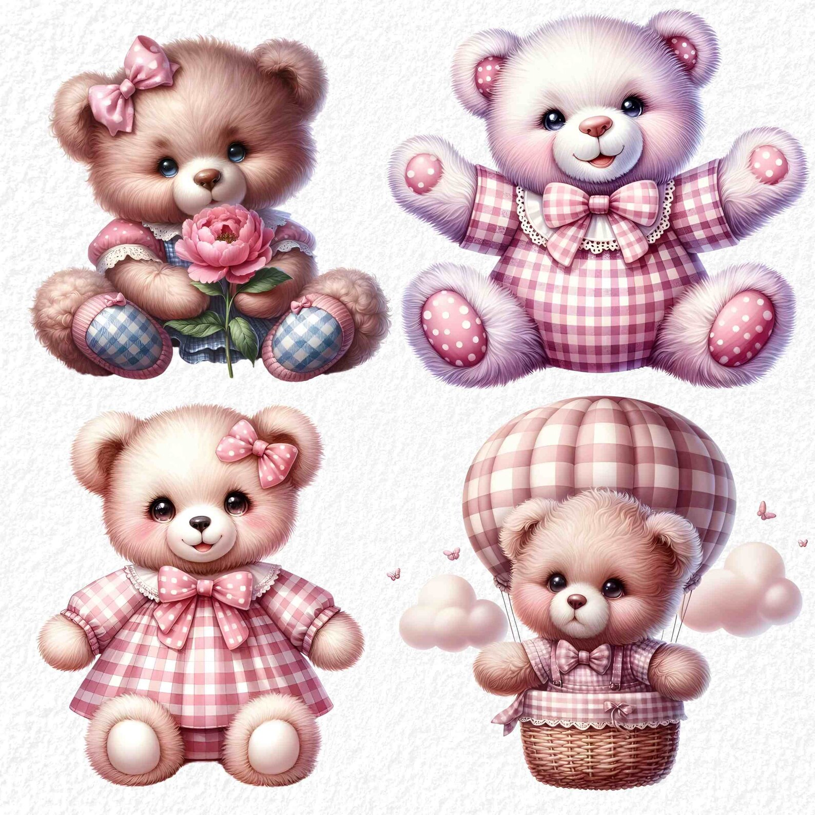 Cute Teddy Bear Clipart Bundle High Quality Clipart Teddy Bears Digital ...