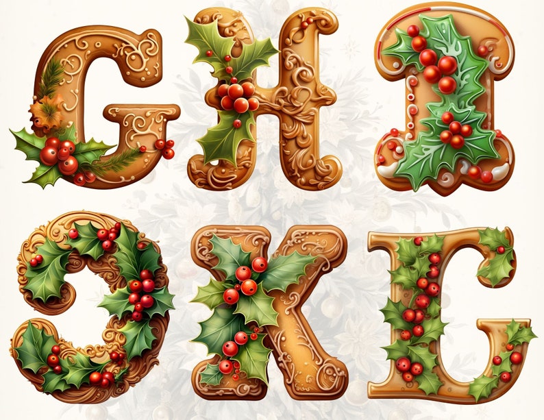 Christmas Gingerbread Cookies Png Christmas Alphabet Png Decorative ...