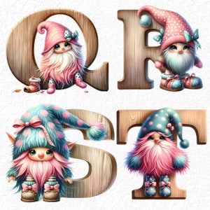 Gnomes Letters Png Gnomes Alphabet Png Decorative Letters Wooden ...