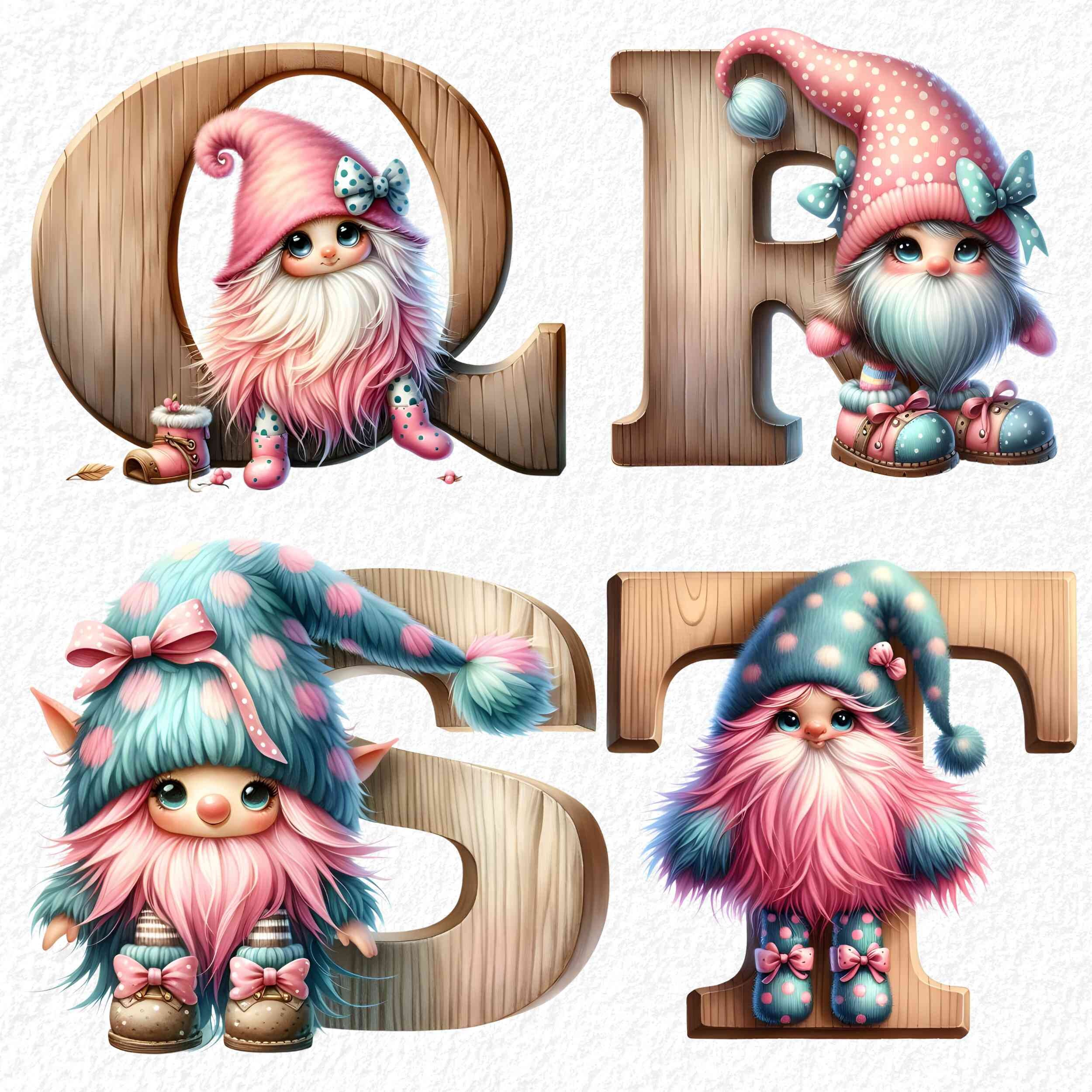 Gnomes Letters Png Gnomes Alphabet Png Decorative Letters Wooden ...