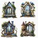 Fantasy Windows Clipart Bundle High Quality Blossom Windows Set Digital ...
