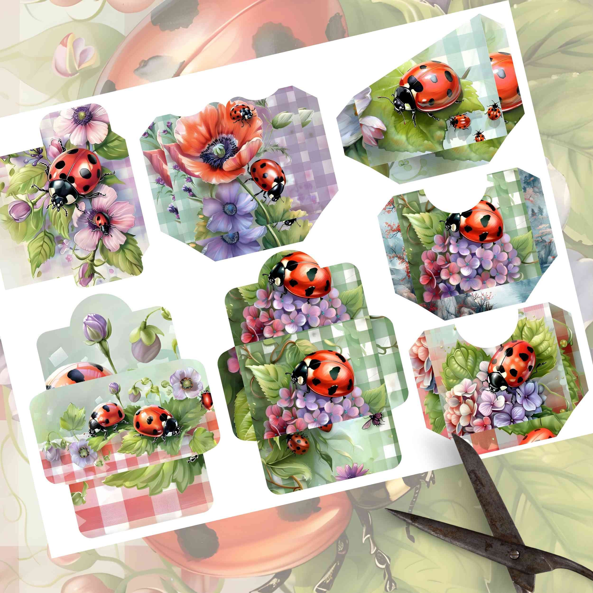 Ladybug Junk Journal Supplies Ladybug Scrapbook Printable Ephemera ...