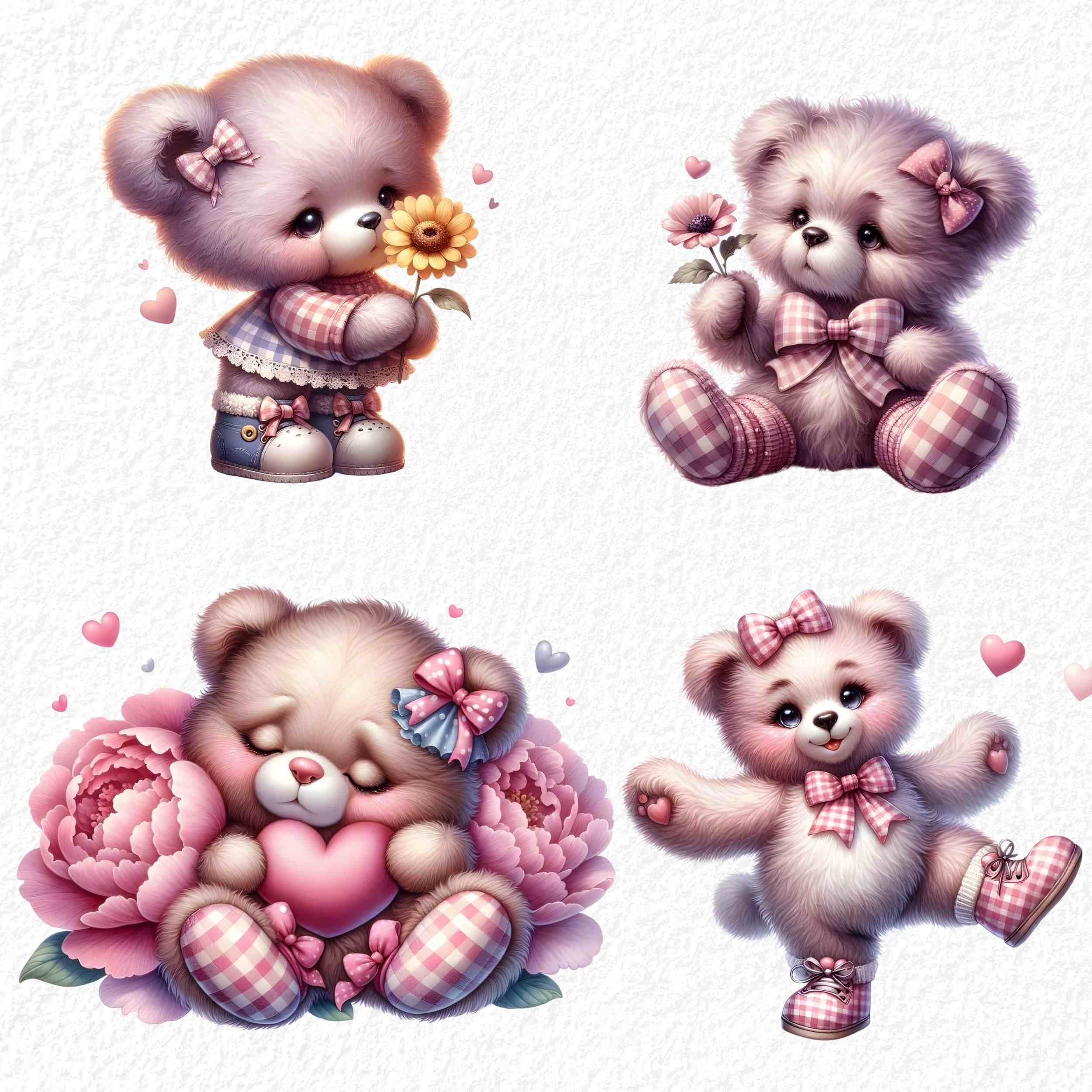 Cute Teddy Bear Clipart Bundle High Quality Clipart Teddy Bears Digital ...