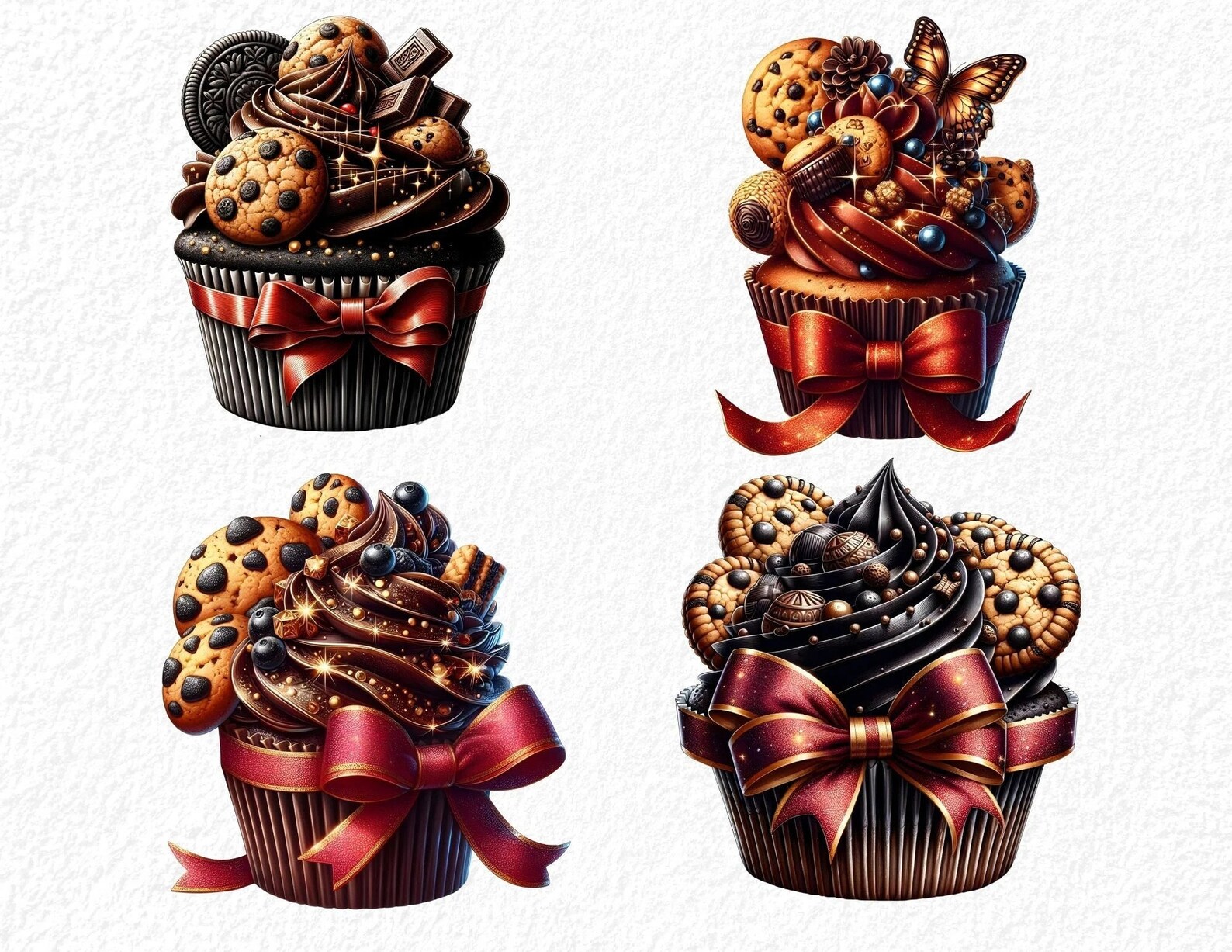 Chocolate Cupcakes Cliparts Bundle High Quality Chocolate Cupcake ...