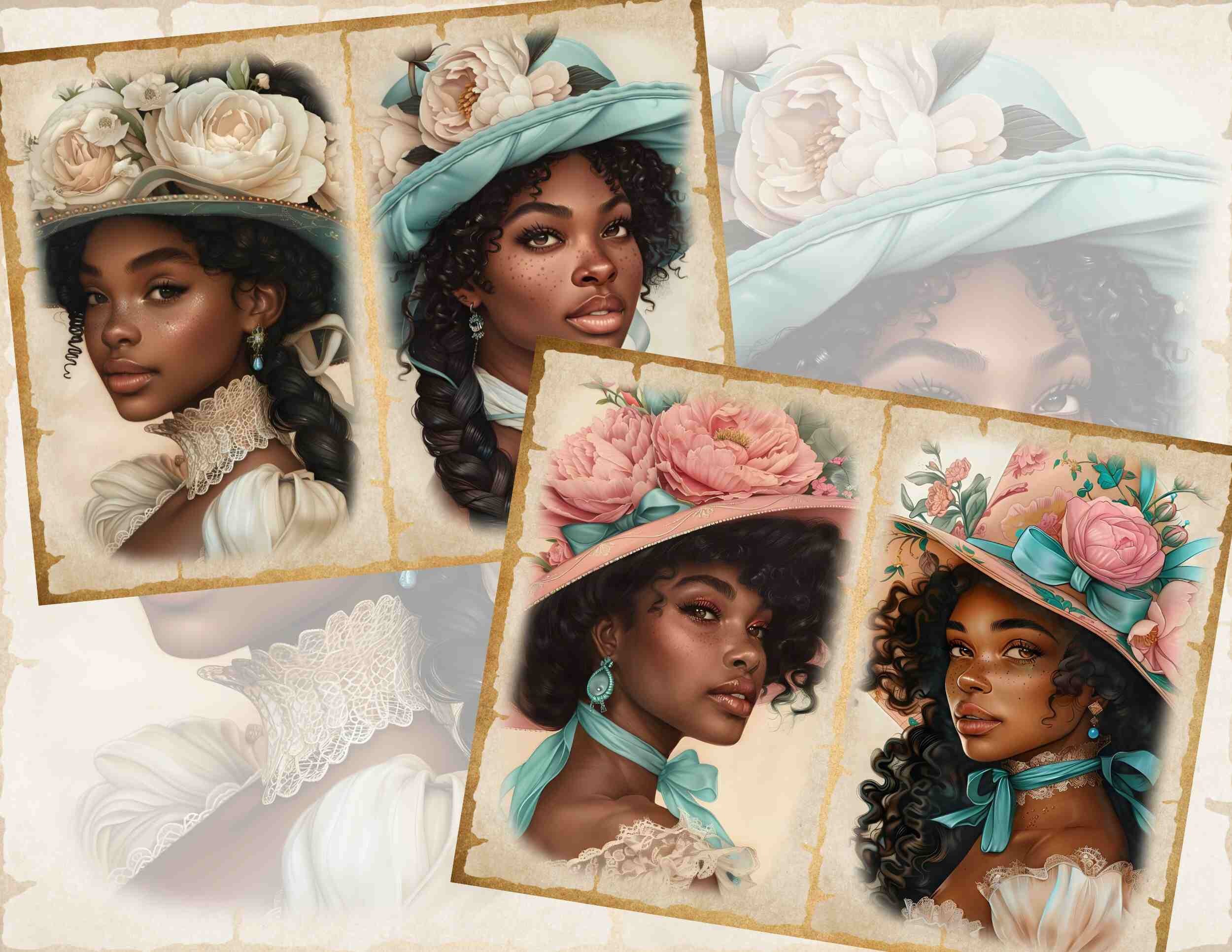 Vintage Black Women Junk Journal Supplies Spring Woman Scrapbook ...