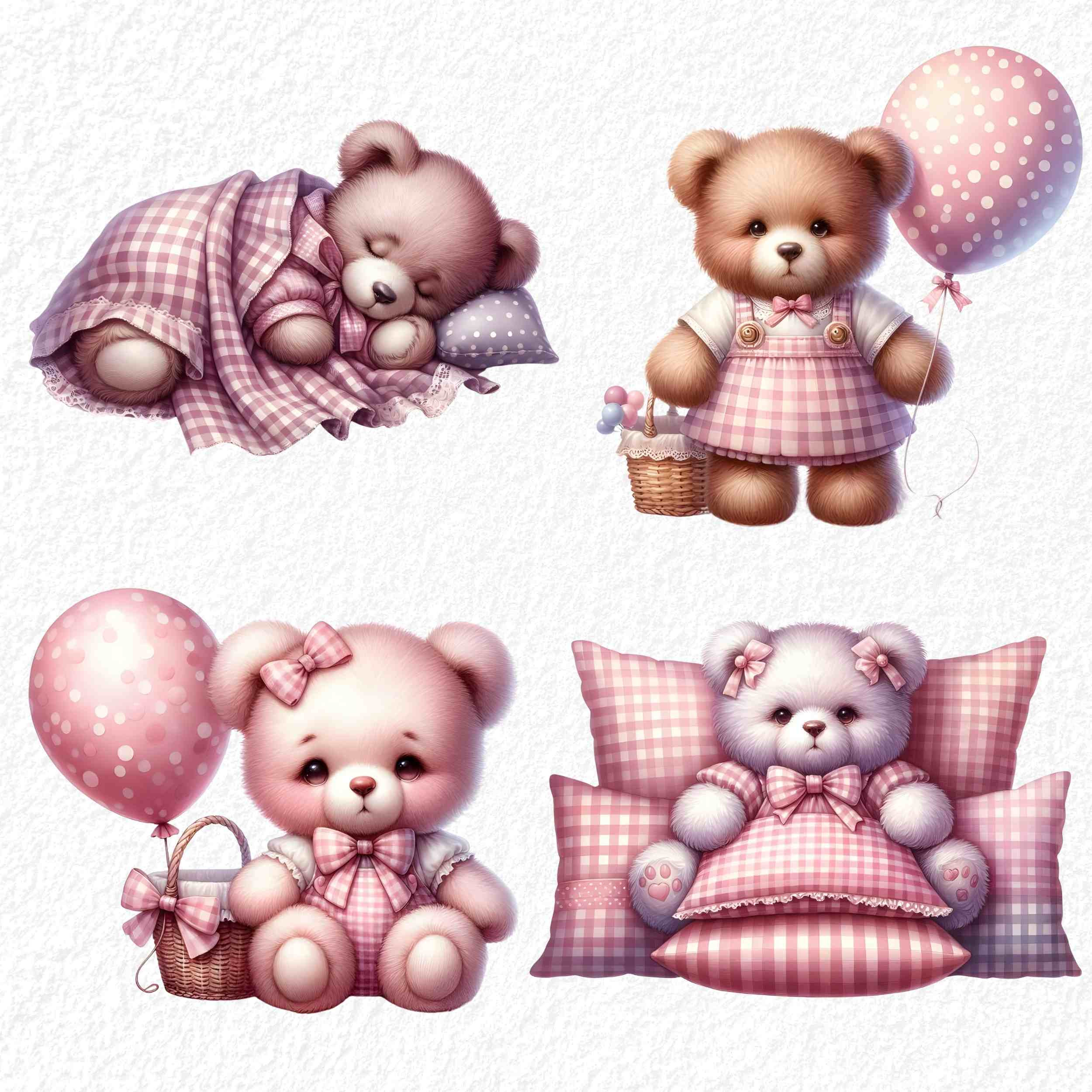 Cute Teddy Bear Clipart Bundle High Quality Clipart Teddy Bears Digital ...
