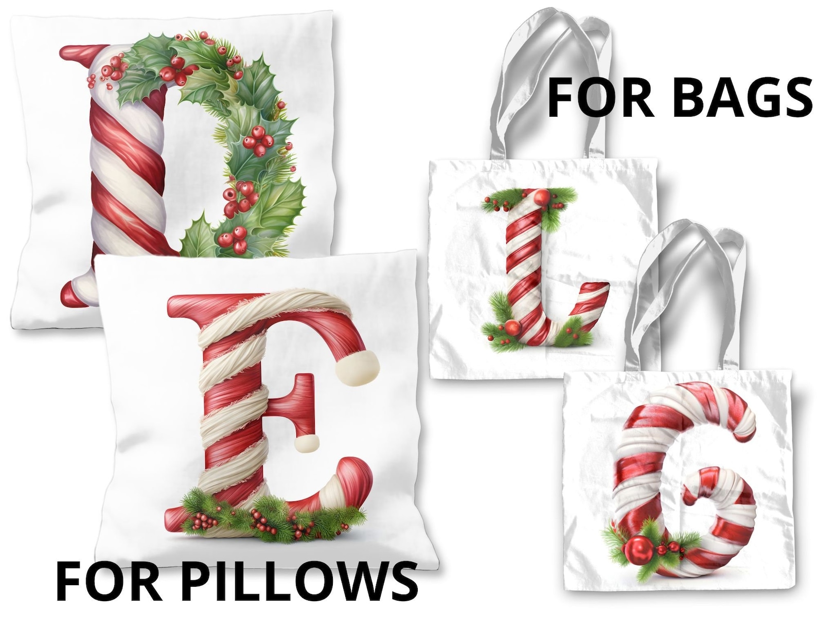 Christmas Candy Cane Png Christmas Alphabet Png Decorative Letters ...