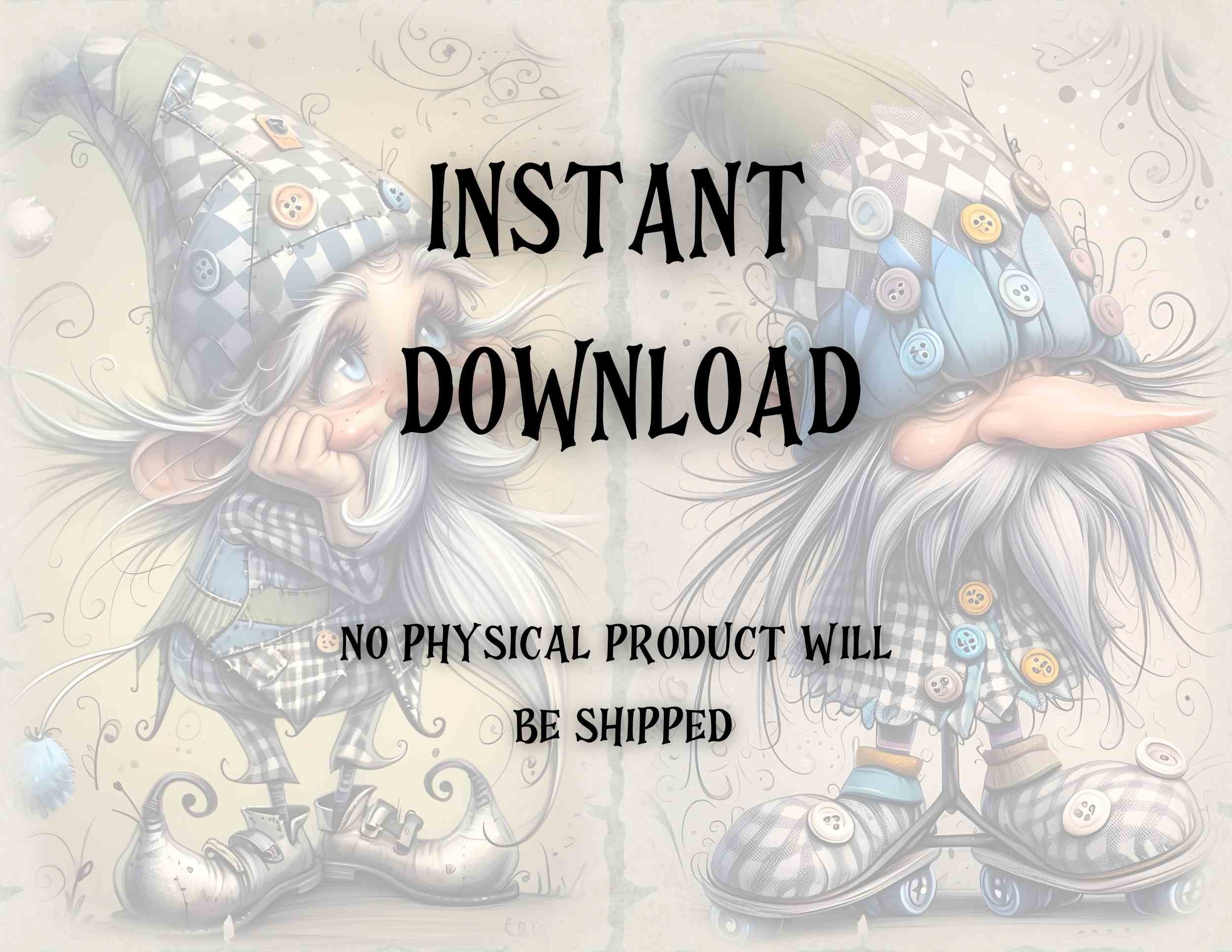 Patchwork Gnomes Junk Journal Supplies Vintage Gnomes Scrapbook Digital ...