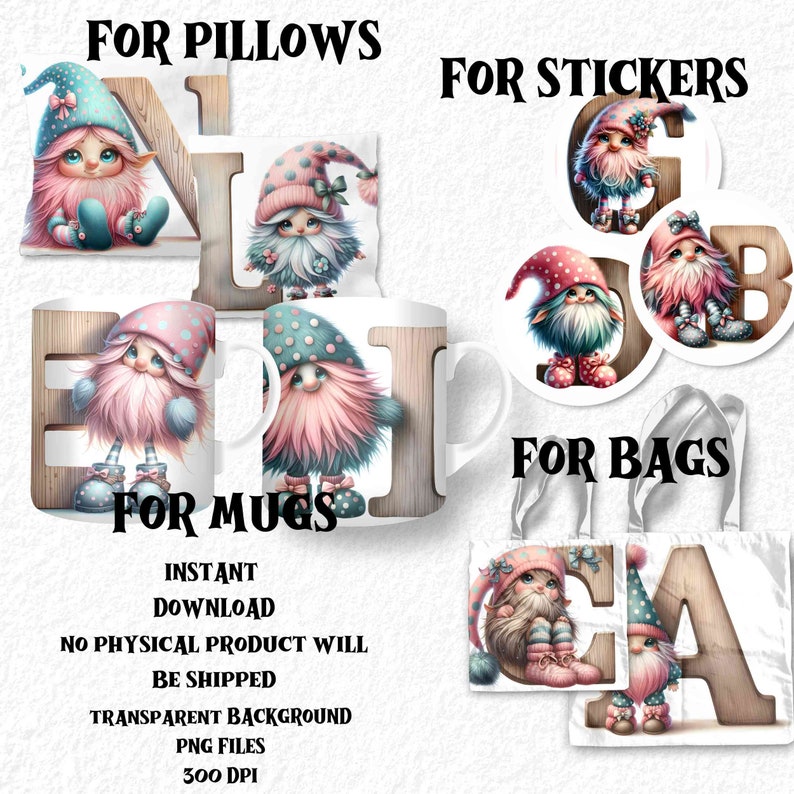 Gnomes Letters Png Gnomes Alphabet Png Decorative Letters Wooden ...