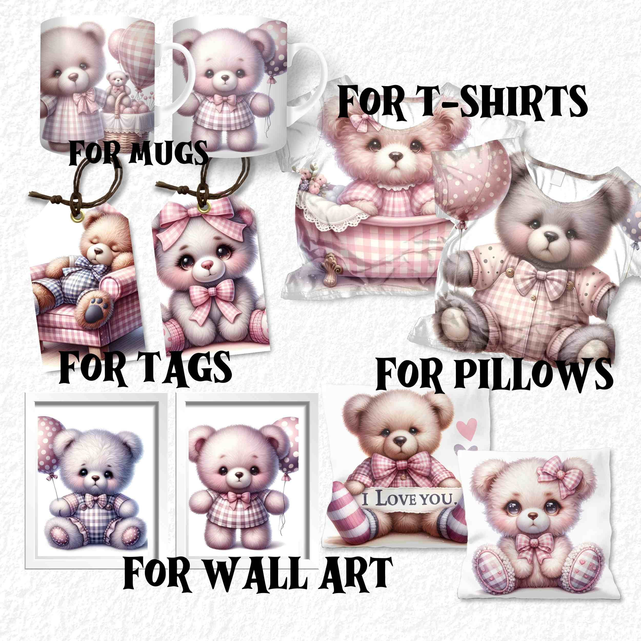 Cute Teddy Bear Clipart Bundle High Quality Clipart Teddy Bears Digital ...
