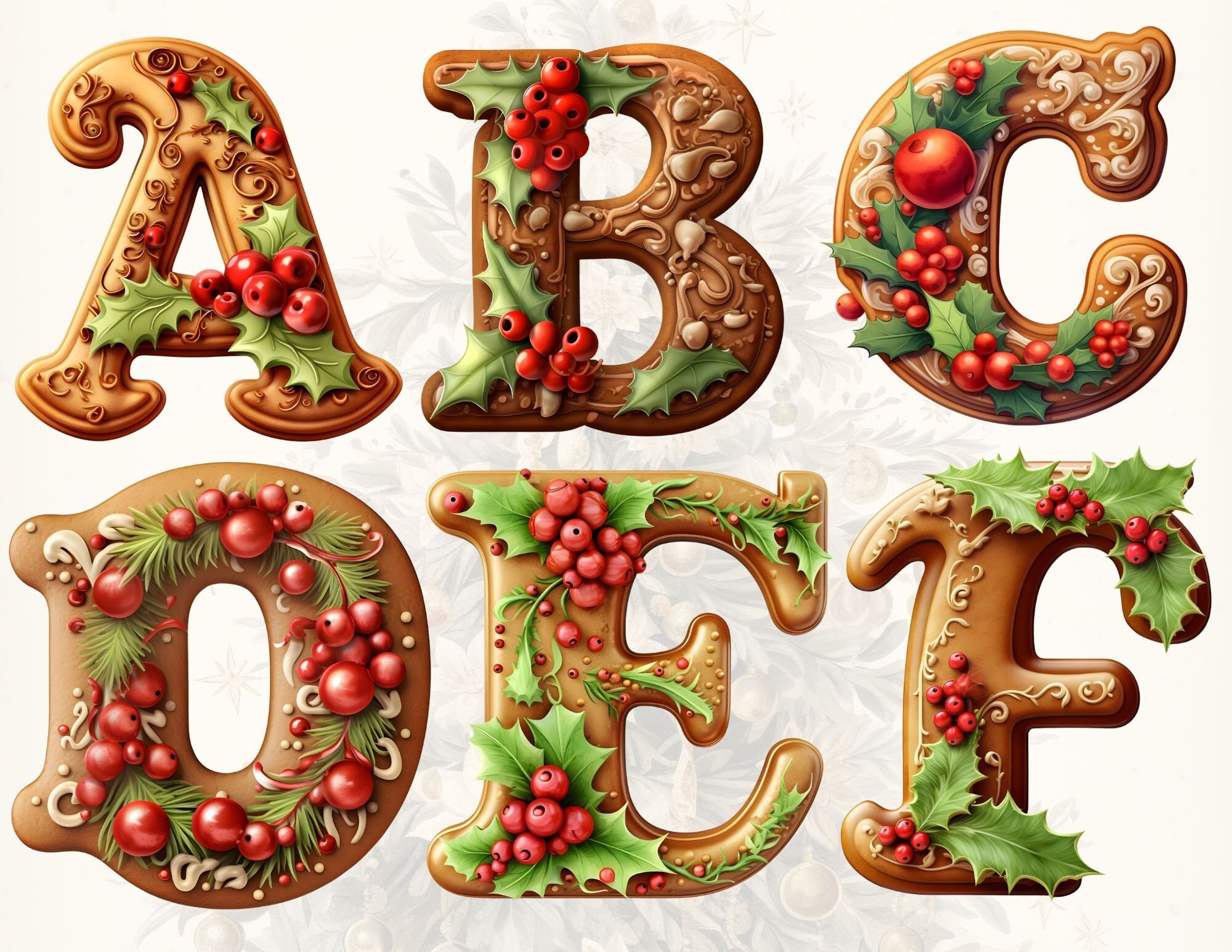 Christmas Gingerbread Cookies Png Christmas Alphabet Png Decorative ...