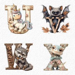 Animals Letters Png Animals Alphabet Png Decorative Letters Wooden ...
