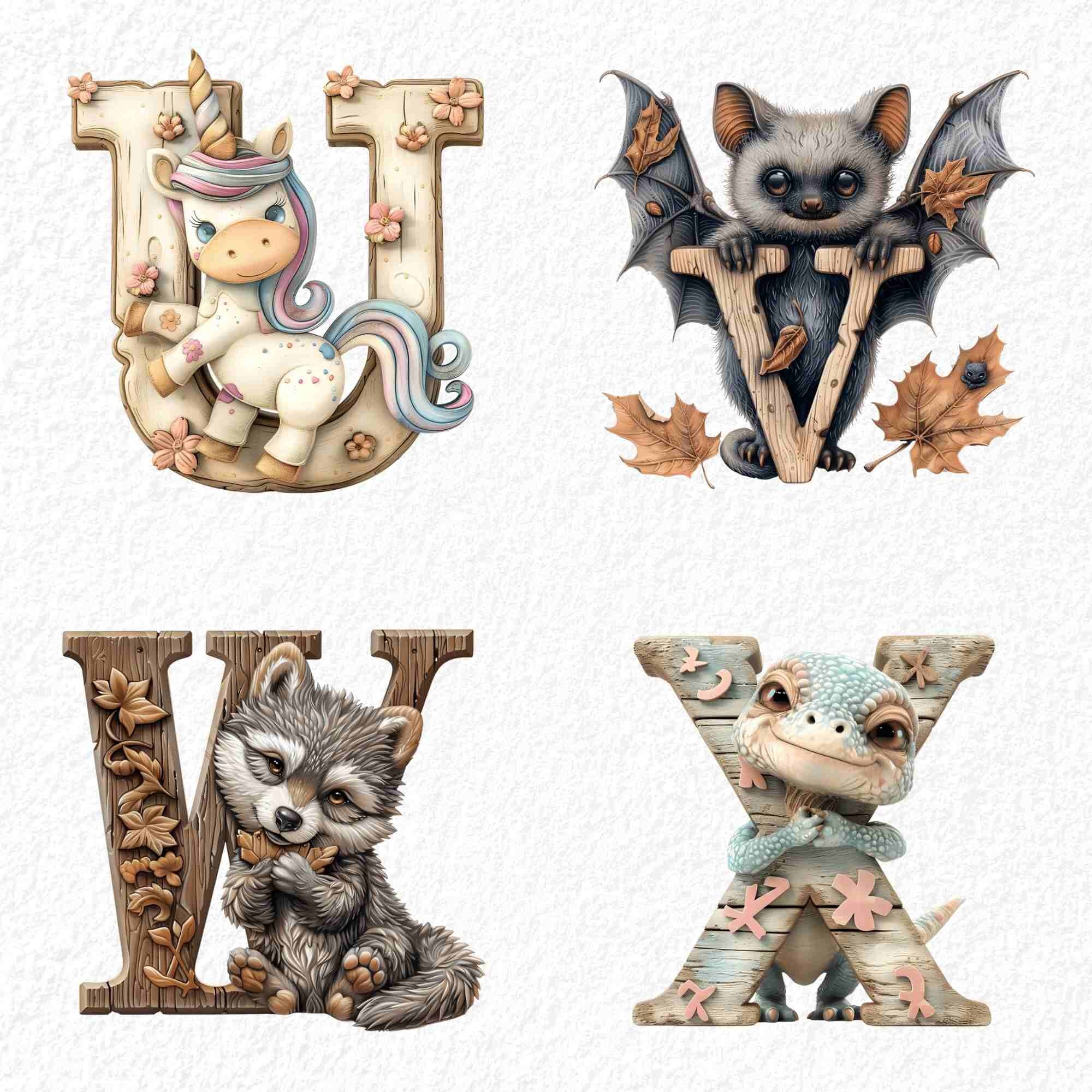 Animals Letters Png Animals Alphabet Png Decorative Letters Wooden ...