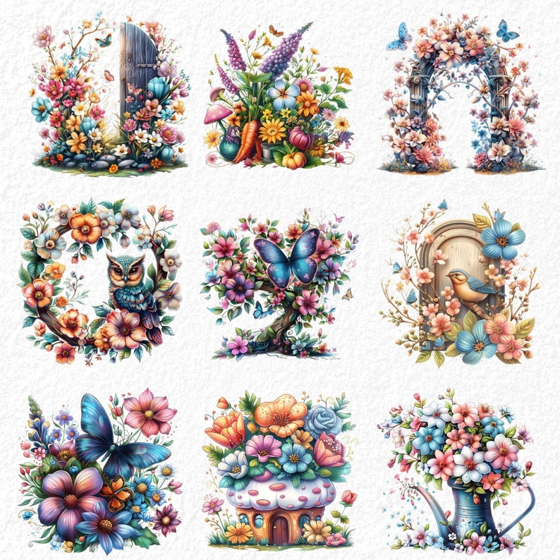 Spring Cliparts Bundle High Quality Blossom Trees Flowers Doors Clipart ...
