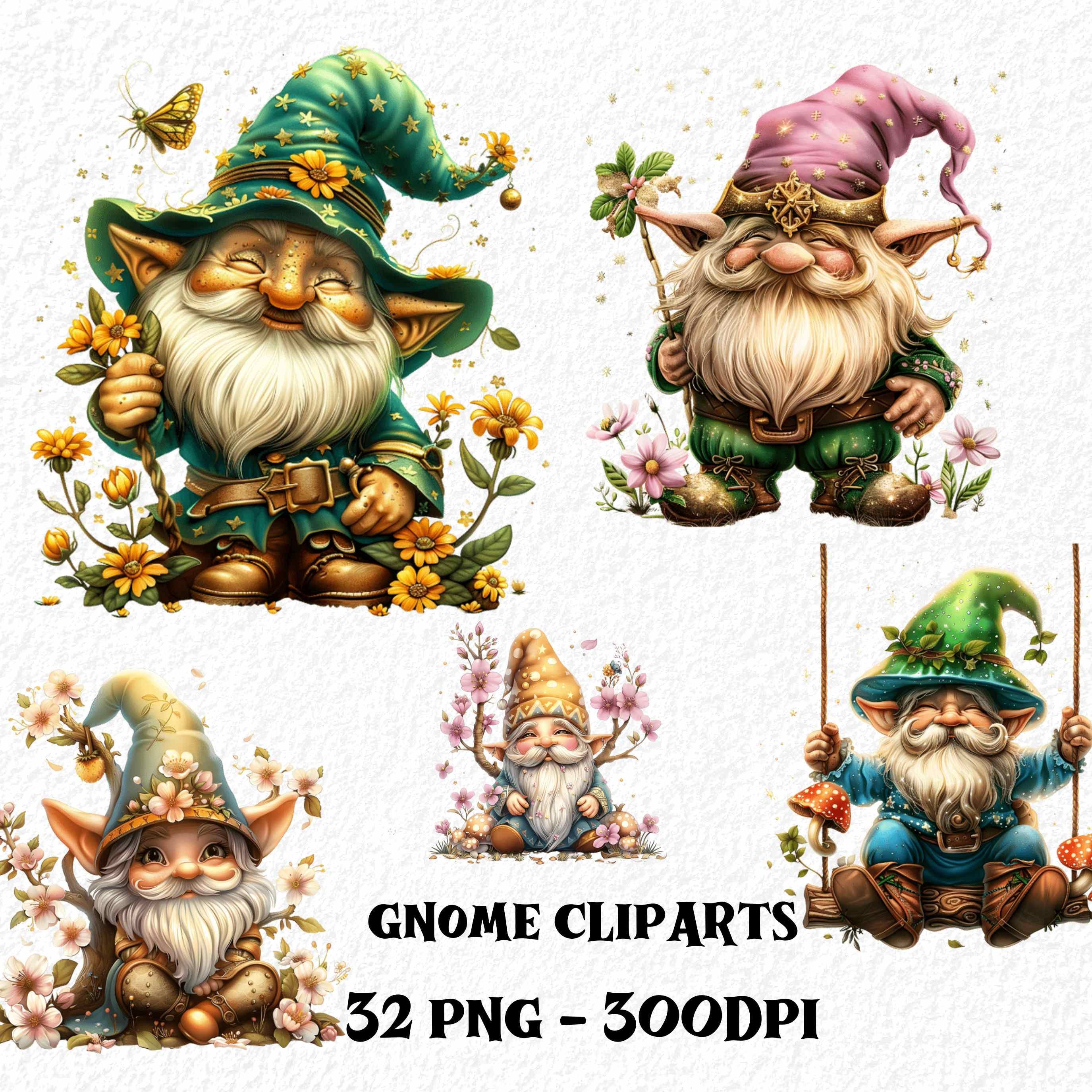 Gnome Clipart Bundle High Quality Clipart Gnome Mushroom Sticker ...