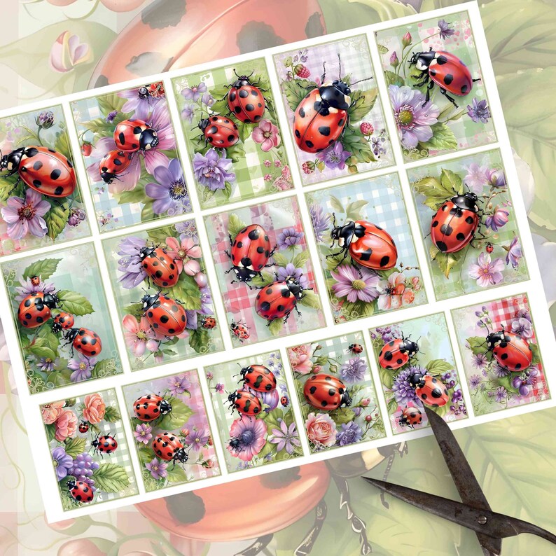 Ladybug Junk Journal Supplies Ladybug Scrapbook Printable Ephemera ...