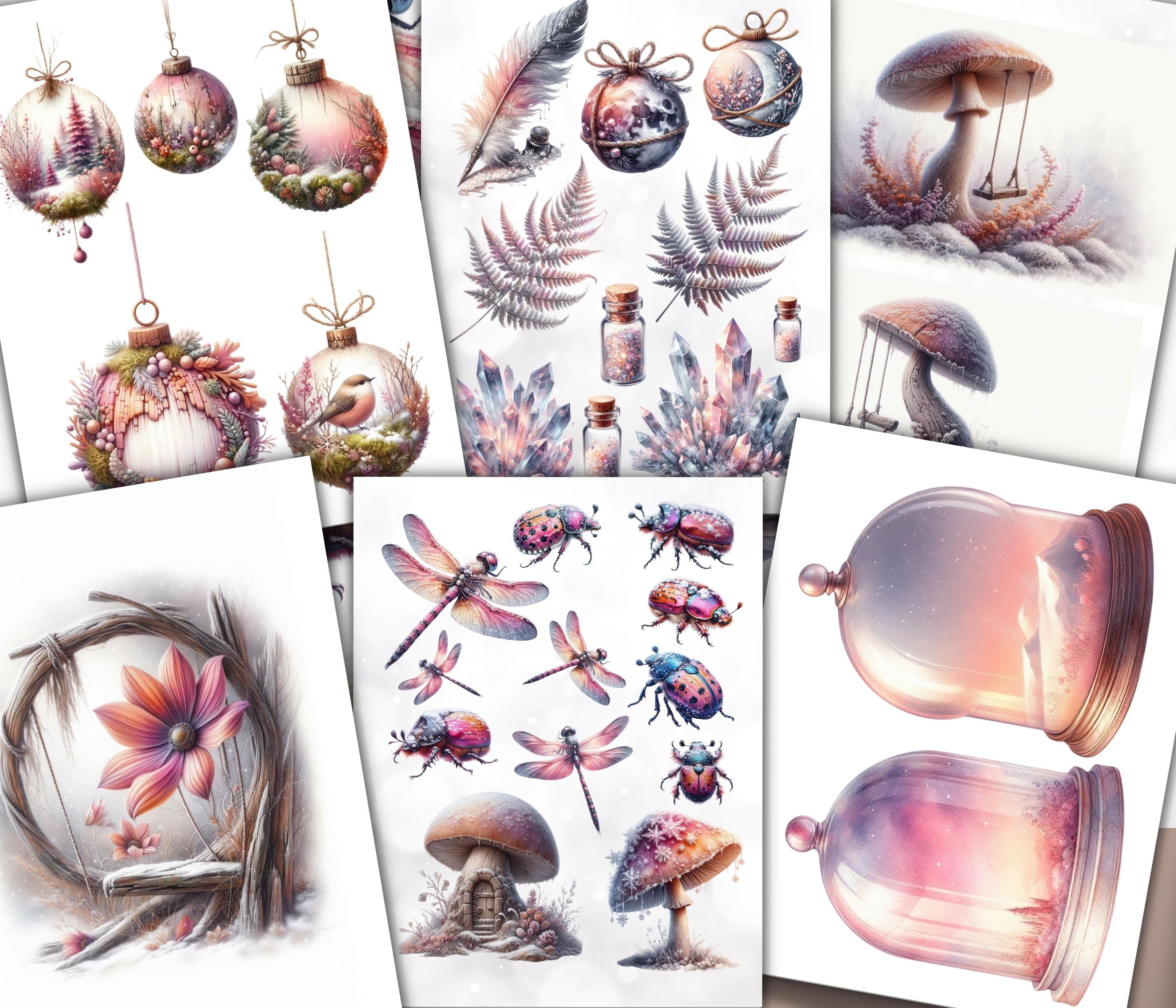 Winter Wonderland Bits and Bobs - Pastel Ephemera Fussy Cuts, Junk ...