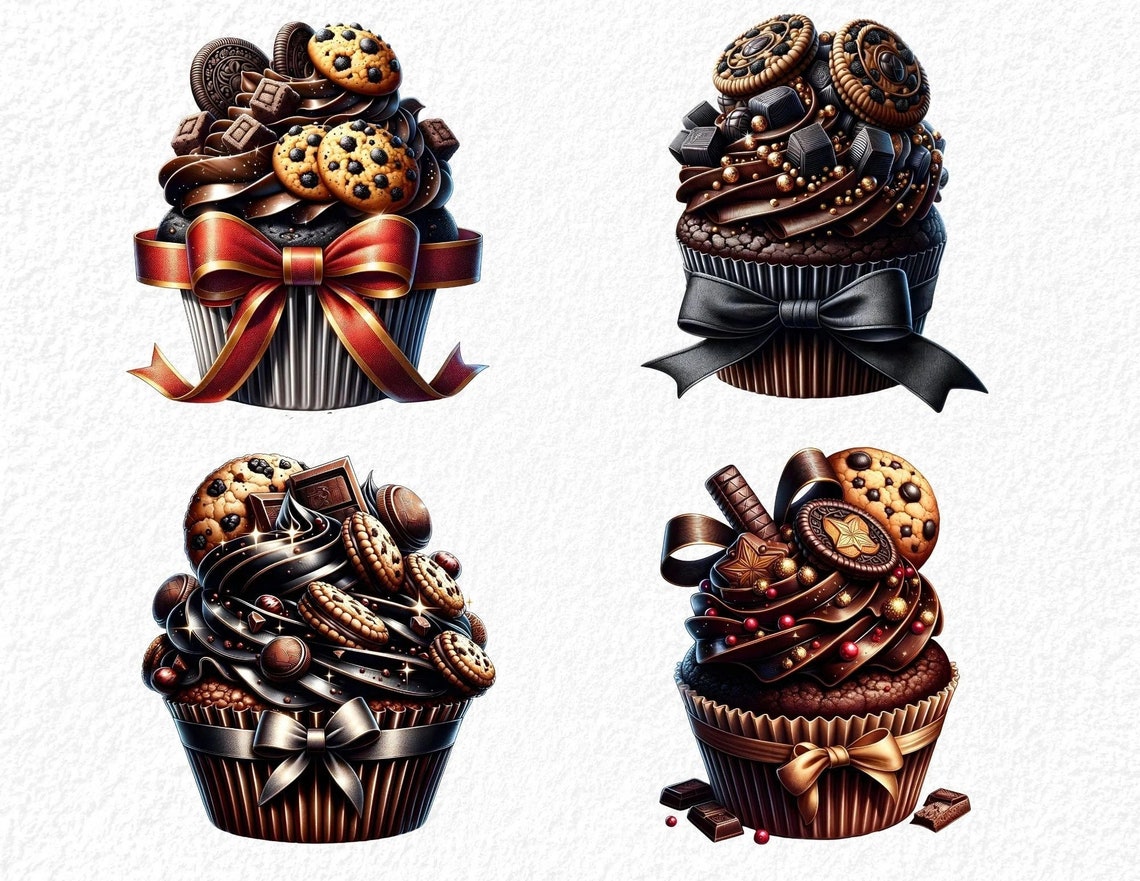 Chocolate Cupcakes Cliparts Bundle High Quality Chocolate Cupcake ...