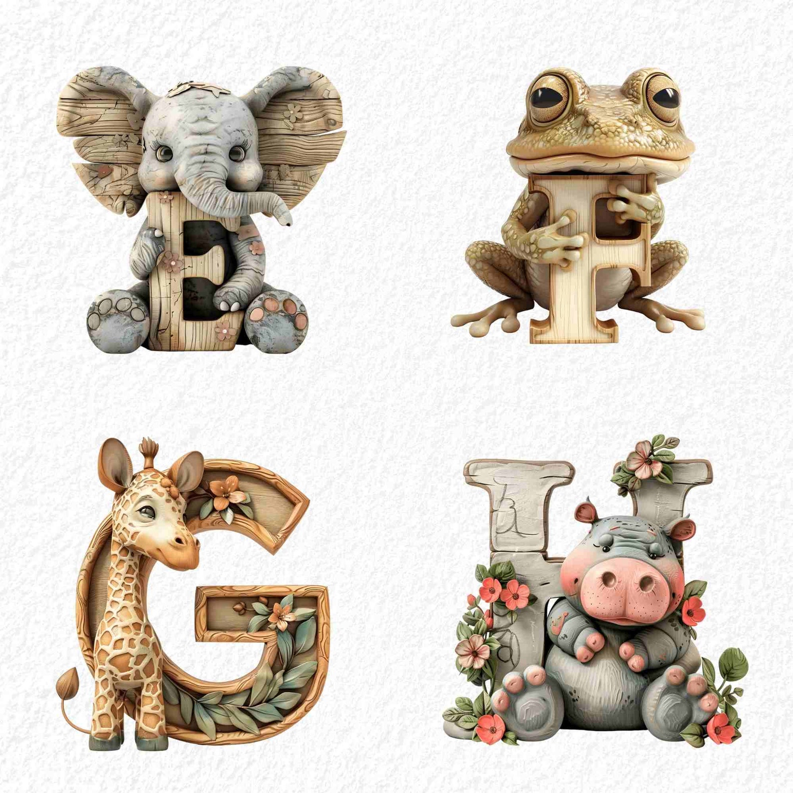 Animals Letters Png Animals Alphabet Png Decorative Letters Wooden ...