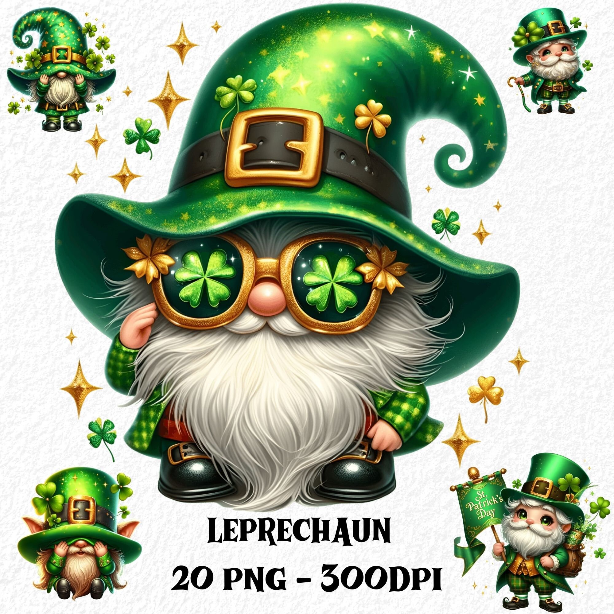 St Patrick Day Leprechaun Clipart Bundle High Quality Clipart Saint ...