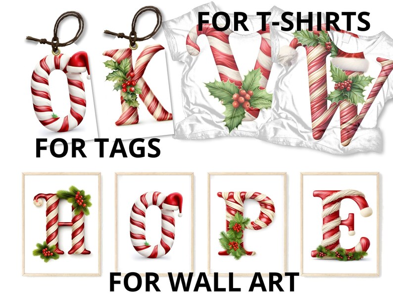 Christmas Candy Cane Png Christmas Alphabet Png Decorative Letters ...