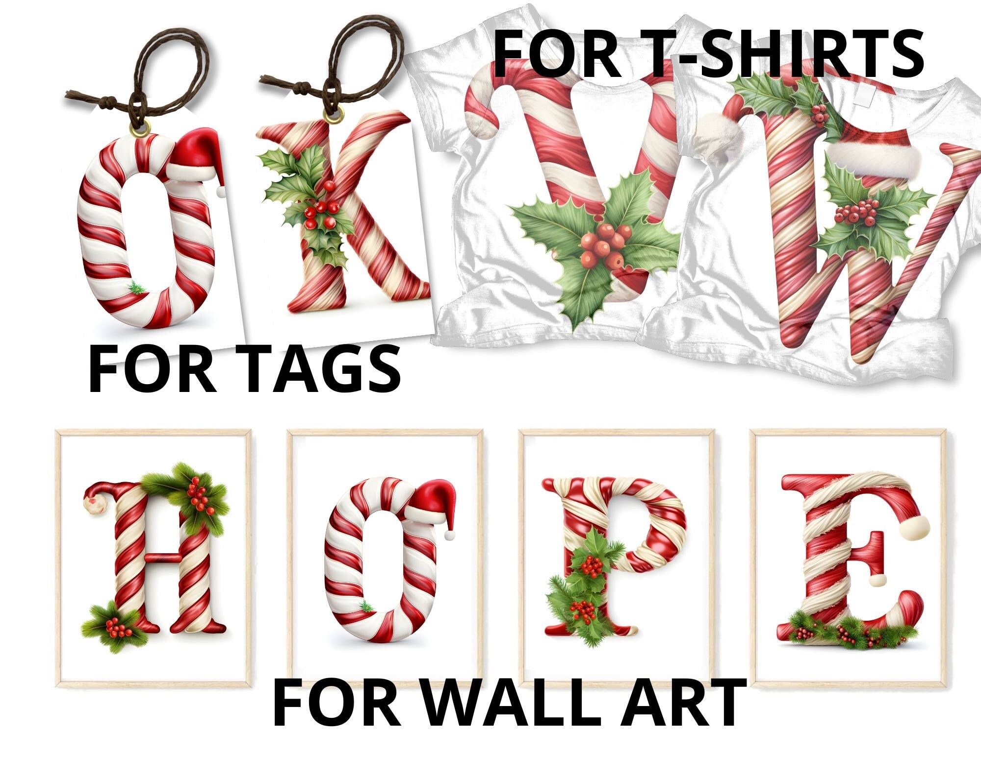 Christmas Candy Cane Png Christmas Alphabet Png Decorative Letters ...