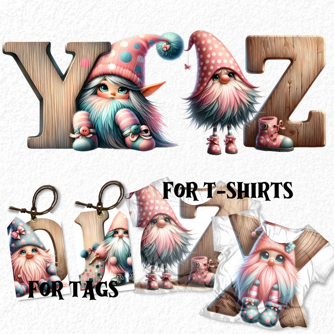 Gnomes Letters Png Gnomes Alphabet Png Decorative Letters Wooden ...