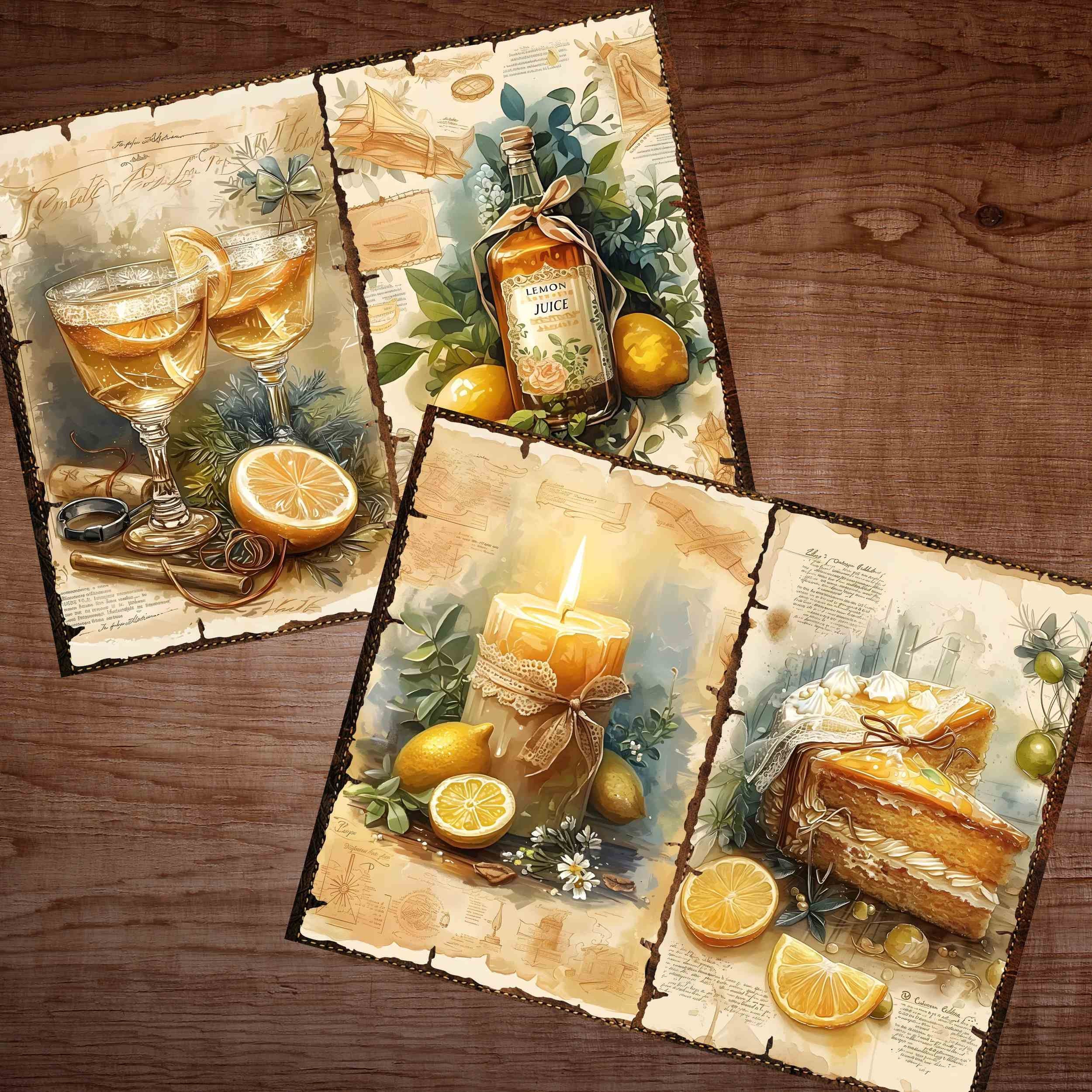 Vintage Cookbook Junk Journal Supplies Old Recipe Pages Cooking ...