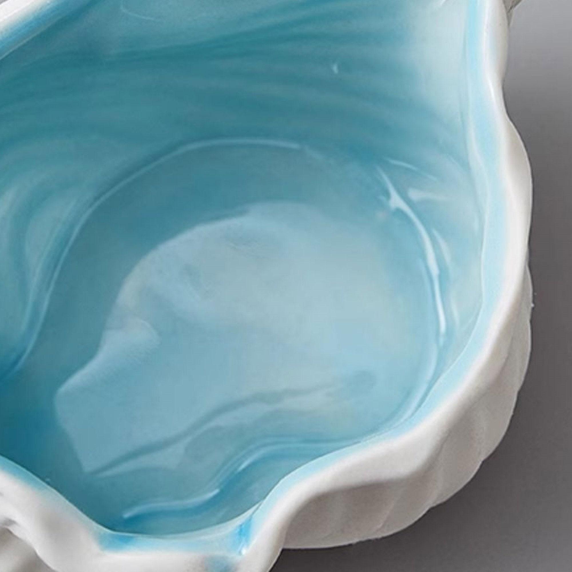 Blue and White Ceramic Shell Starfish Ashtray, Large Simulated Shell ...