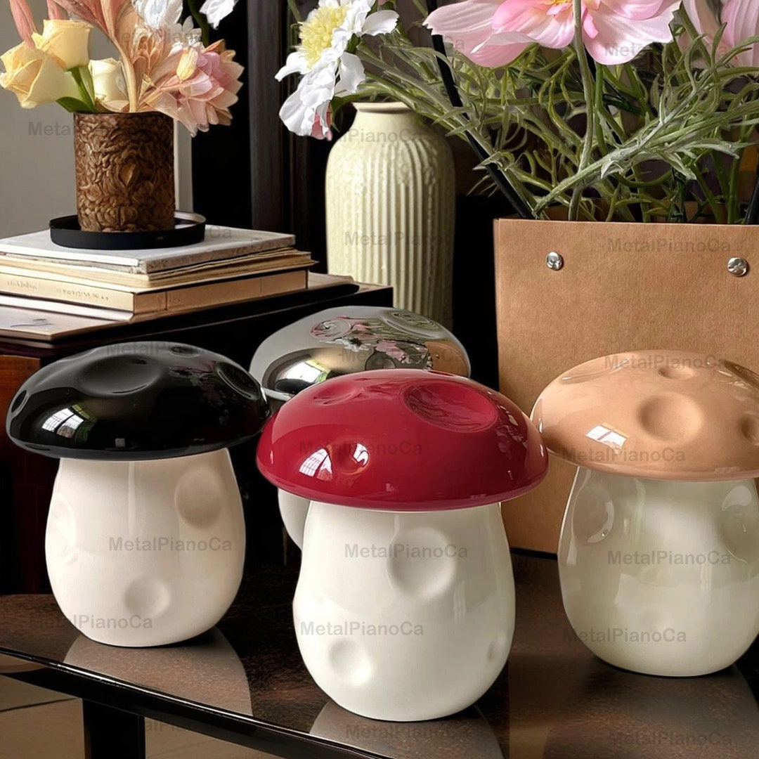 Cute Mushroom Ashtray, Anti-flying Ash With Lid and High-value Ceramic ...
