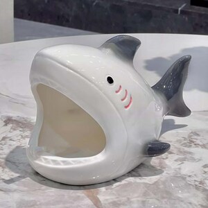 Ceramic Cute Shark Ashtray, Large Fat Shark Key Storage Tray, Cute ...
