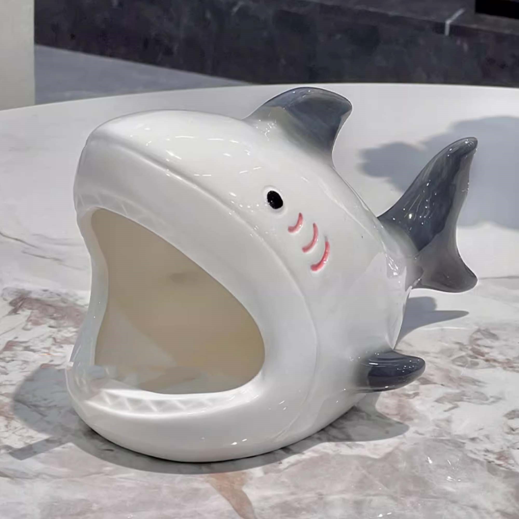 Ceramic Cute Shark Ashtray, Large Fat Shark Key Storage Tray, Cute ...