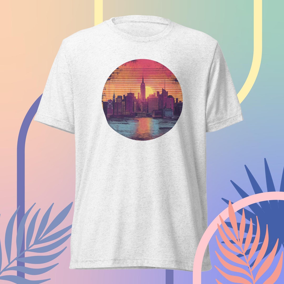 1980s New York City Skyline Shirt Vintage NYC Tshirt 80s Retro Style ...