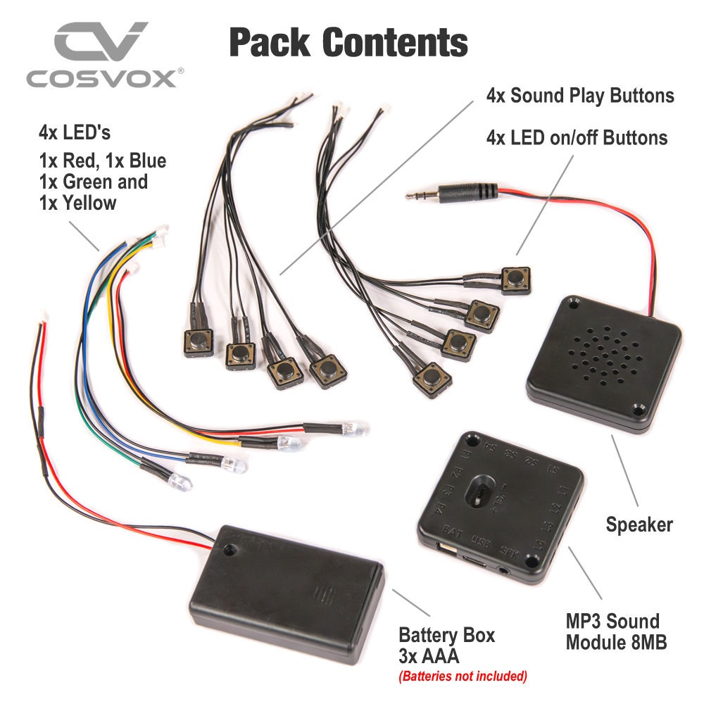COSVOX Cosplay Light and Sound Module Bundle. DIY Recordable Audio MP3 ...